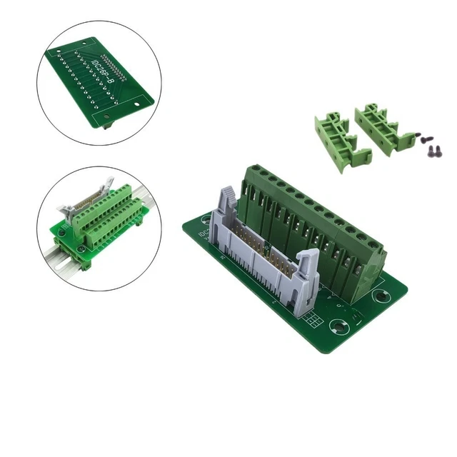 FOR ELECTRICAL IDC 26 Pin Connector Green Copper Bracket for DIN Rail ...