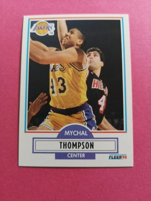MYCHAL THOMPSON LOS Angeles Lakers Carte Basket NBA Fleer 1990-91 #95 ...