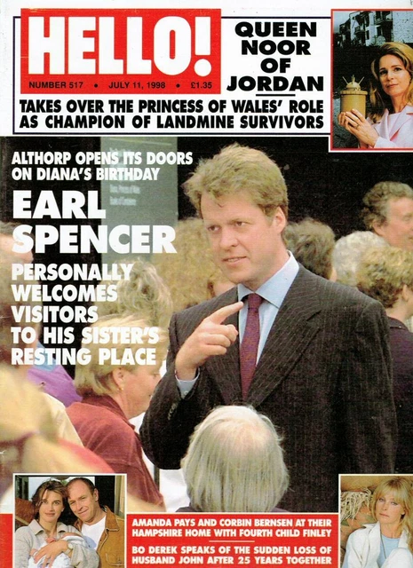 HELLO 517 AMANDA Pays Queen Noor Jordan Bo Derek Jemima Kidd Barbra ...