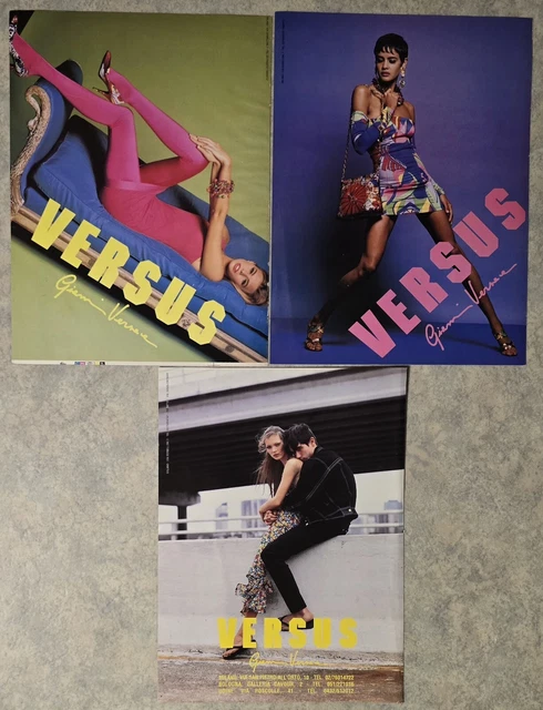 VERSUS GIANNI VERSACE x3 ads Pubs Pack Collection Pages Magazines Italy ...