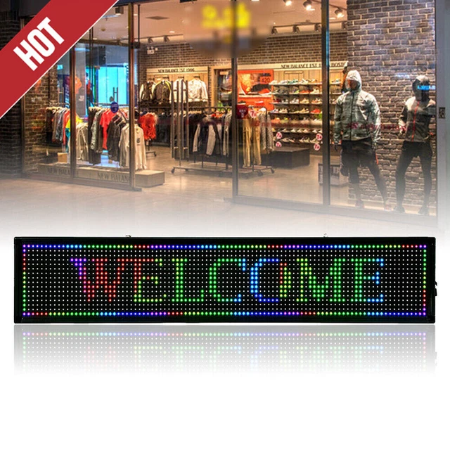 LED SIGN SCROLLING Message Display Board RGB 7-Color Programmable Board ...