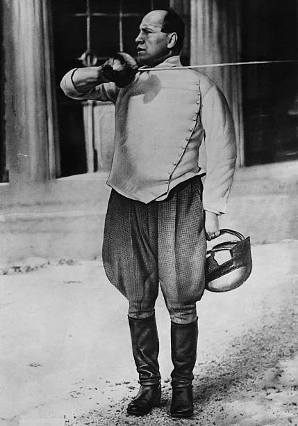 THE ITALIAN FASCIST dictator Benito Mussolini fencing Historic Old ...