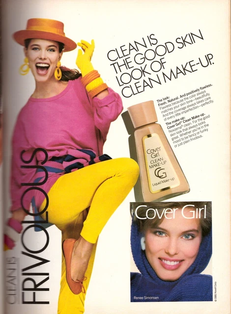 1987 COVER GIRL Noxzema Makeup Cosmetics Renee Simonsen Vintage Print ...