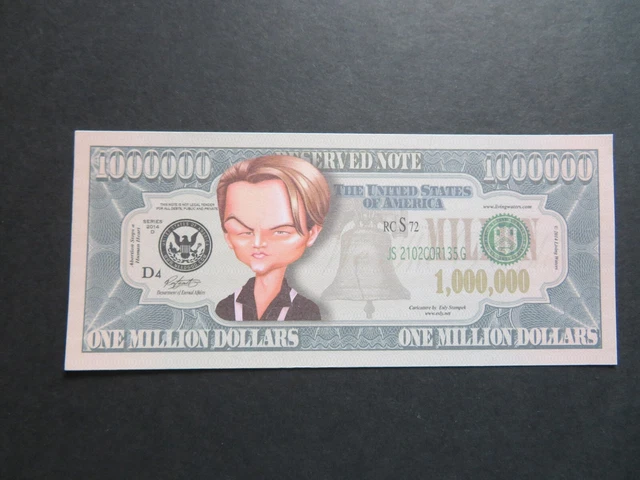 LEONARDO DICAPRIO ONE MILLION DOLLAR Novelty Note Fantasy Bill ...