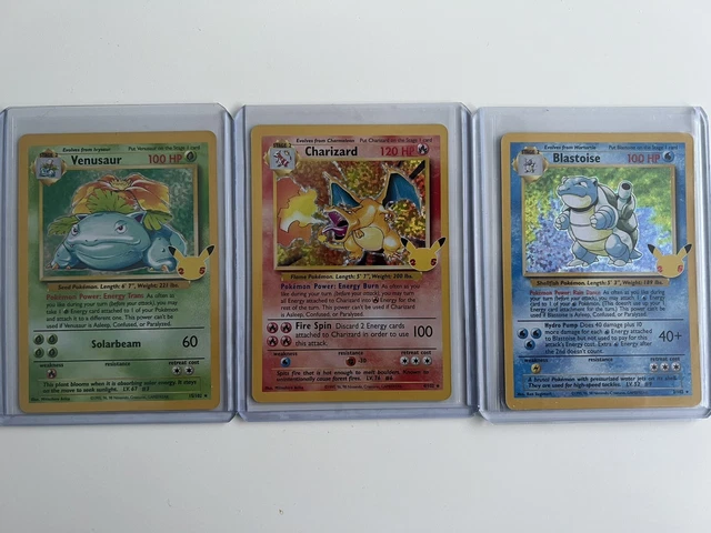 POKEMON CELEBRATIONS STARTERS x3 charizard/blastoise/venusaur 4/102 ...