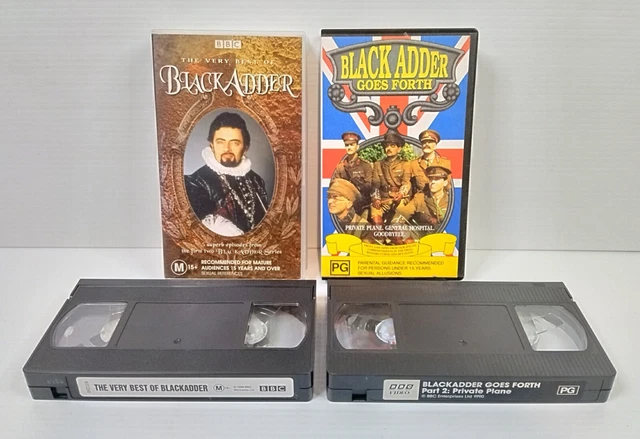 2 X BLACK Adder VHS VIDEO TAPES Blackadder Goes Forth & Best Of ROWAN ...