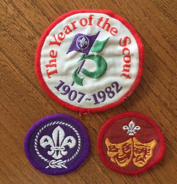 VINTAGE CUB SCOUT Purple sew on badge Including 75th Anniversary ...