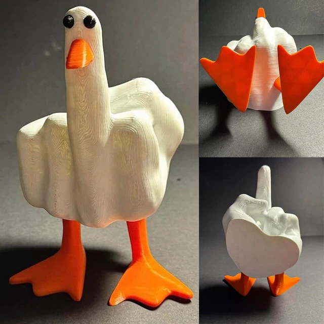 MIDDLE FINGER DUCK Resin Figurines,Funny Middle Finger Duck Statue ...