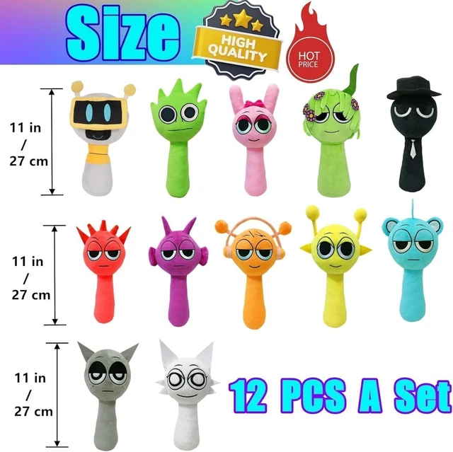 SPRUNKI PLUSH, 10'' Sprunky Wenda and Gray Plushies, Sprunk Soft ...