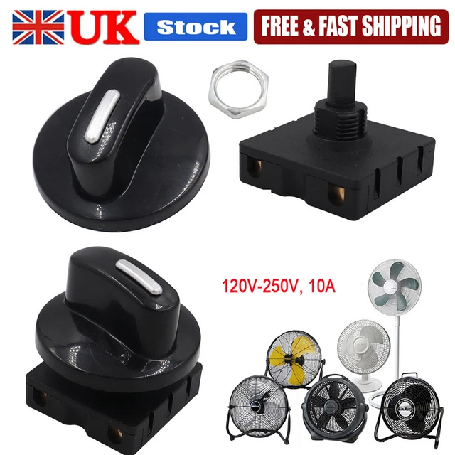 3-SPEED 4-POSITION ROTARY Switch 10AMP 120V-250V, 10A Fan Heater Speed ...