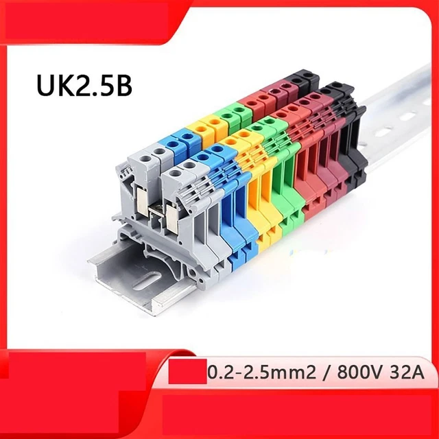 CABLE CONNECTOR ELECTRICAL Wire Conductor Screw Clamp Din Rail Terminal ...