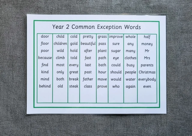 YEAR 1 COMMON Exception Words A4 Poster/ EYFS / KS1 / SEN / Home ...
