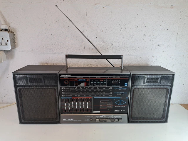 VINTAGE SHARP GF 7850 Boombox Ghetto Blaster Radio Cassette Player ...
