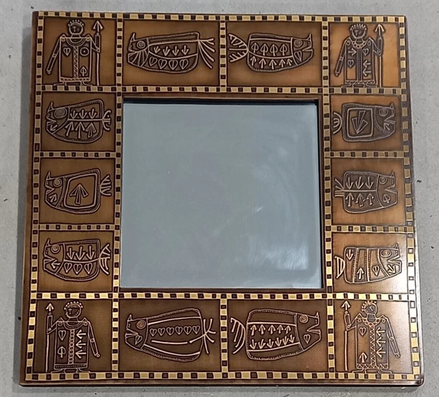 MIROIR EN MÉTAL gravé - Oeuvre de Jean Pierre Chevalier 1980 EUR 330,00 ...