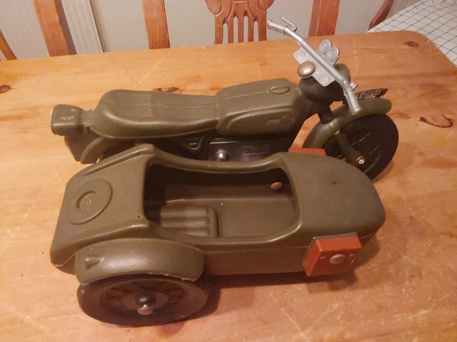 VINTAGE ACTION MAN Cherilea Motorbike Motorcycle & Sidecar + Helmet £11 ...
