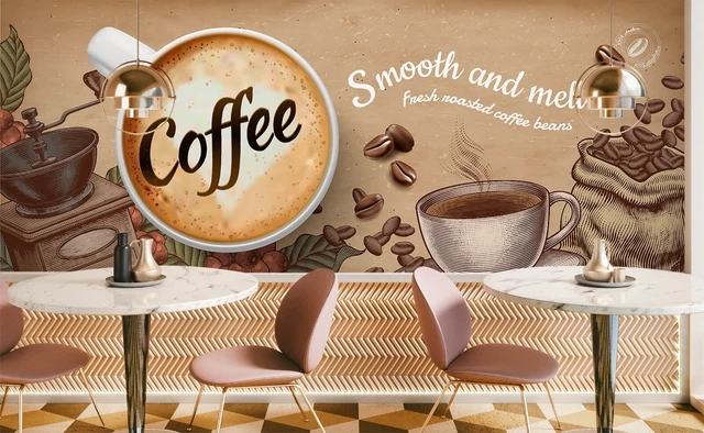 3D COFFEE SHOP G4035 Wallpaper Wall Murals Removable Self-adhesive ...