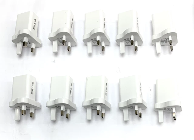 UK MAINS 3 Pin Plug 2.4Amp Adapter Wall Charger USB Port For Phones ...