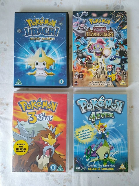 POKÉMON DVD MOVIE Bundle. Jirachi Wish Maker, 4Ever, 3 The Movie, Clash ...
