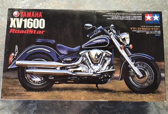 TAMIYA YAMAHA XV1600 Roadstar motorcycle 1/12 scale model kit 14080 ...
