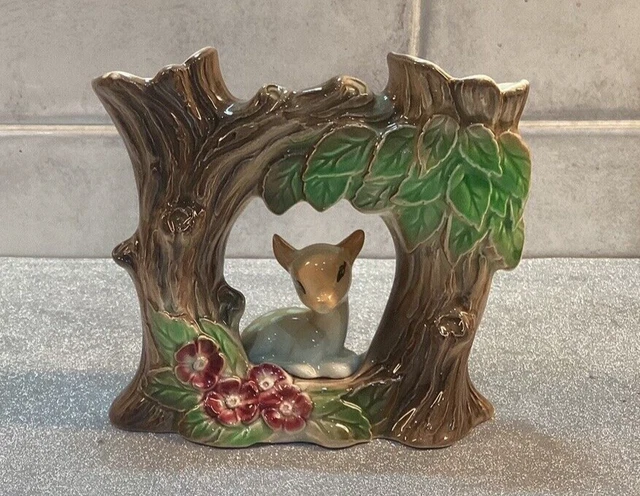 VINTAGE HORNSEA FAUNA Royal Fawn Double Posy Vase -Cottagecore -Woodland Pottery £9.60 - PicClick UK