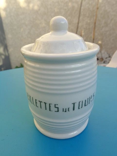 ANCIEN POT RILLETTES DE TOURS avec son couvercle - CERAMIQUE BARBIER ...