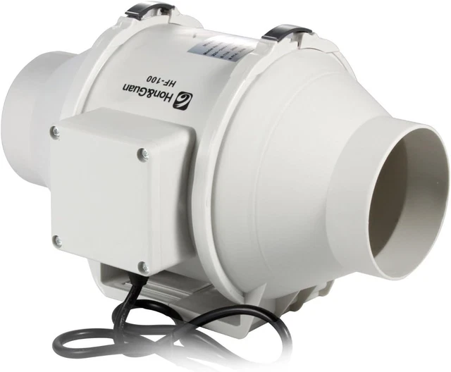 4 INCH INLINE Duct Fan, 116CFM Ventilation Exhaust Fan Kitchen ...