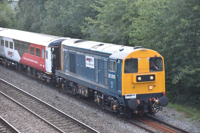CLASS 20 NO 20205 in blue with loram sticker at burton on trent £1.20 ...