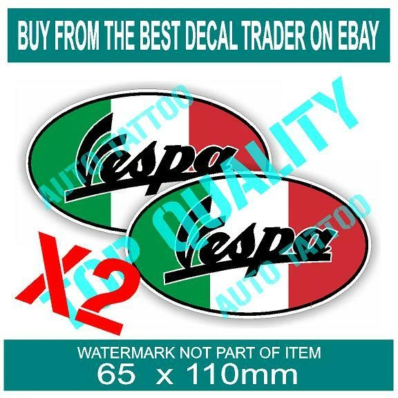 VESPA SCOOTER DECAL Sticker X2 Suit Vespa Moped Lambretta Mod Rocker ...
