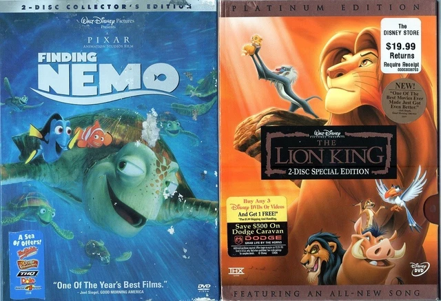 THE LION KING & Finding Nemo Disney DVD Lot $33.35 - PicClick AU