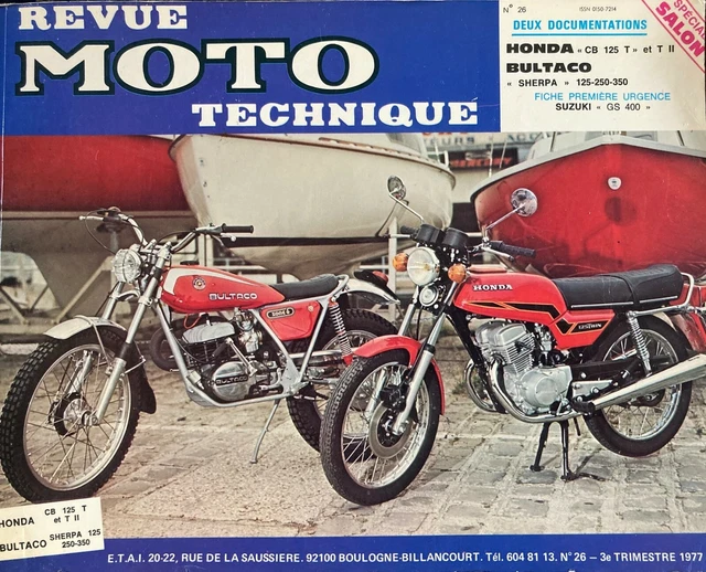 REVUE TECHNIQUE MOTO n° 26 HONDA CB 125 T et T II - BULTACO SHERPA 125 ...