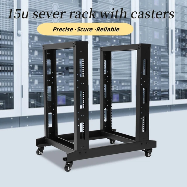 15 U OPEN Frame Rack 19 Inch Network Server Rack For Network Rooms Data ...