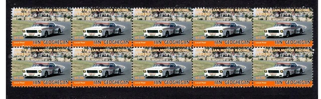 IAN GEOGHEGAN AUSTRALIAN Motor Racing Legend Strip Of 10 Mint Stamps ...