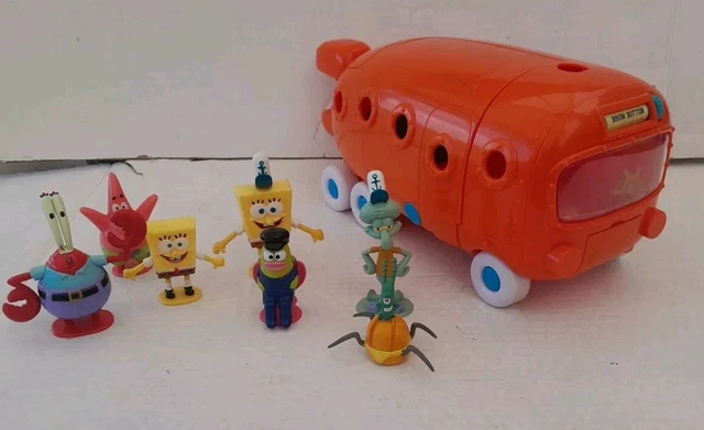 SPONGEBOB SQUAREPANTS BUS Submarine Boat Working Sounds Figures Patrick ...