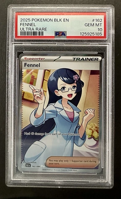 FENNEL 🌙 PSA 10 | Black Bolt | Full Art Trainer | Pokémon TCG | GEM ...