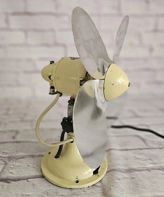 VINTAGE 1958 VERITYS Limit 12" Electric Desk Fan 2-Speed Cream & Chrome ...