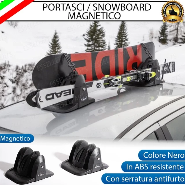PORTASCI PORTA SCI Porta Snowboard Magnetici Tetto In Abs Con Serratura Nero EUR 119,90 ...