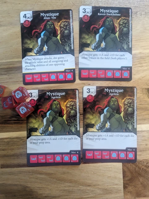 MARVEL DICE MASTERS Uncanny X-Men - Mystique - 1R, 1U, 2C +4 dice $4.99 ...