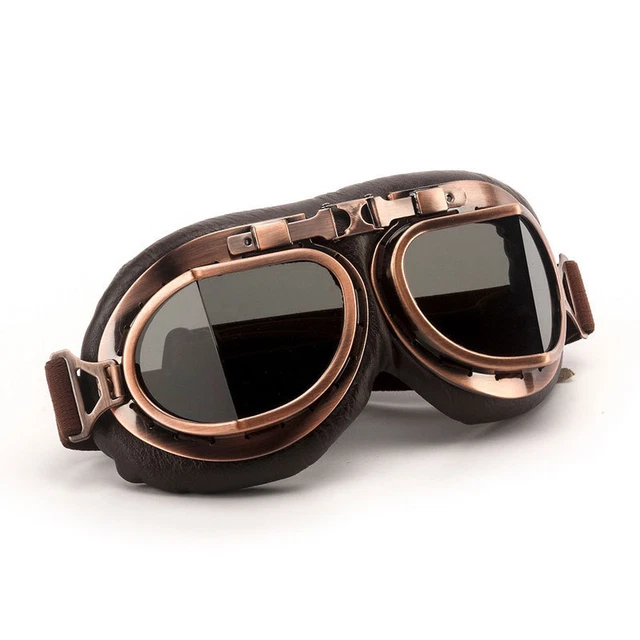 FOR MOTORCYCLE RETRO Aviator Pilot Bikes Racing Goggles Steampunk ...
