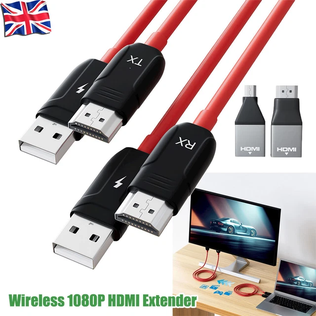 WIRELESS 1080P HDMI Extender Video Transmitter Receiver Screen ...