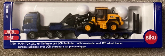 SIKU MAN TRUCK with Low Loader and JCB Wheel Loader- 1:87 Scale - 1790 ...