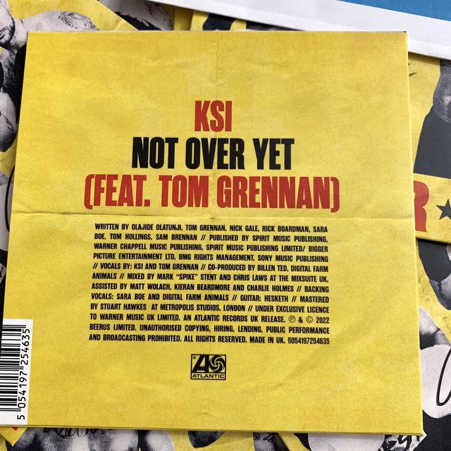 KSI SIGNED - Not Over Yet CD Single (avec Tom Grennan) EN STOCK EUR 5 ...