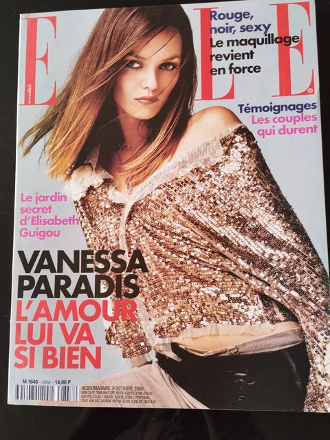 ELLE MAGAZINE 9/10/2000; Vanessa Paradis/ Alain Delon/ Maryse Burgot ...