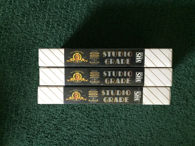 MGM METRO GOLDWYN Mayer Blank VHS tapes High Grade 3 x 180 minutes £12. ...