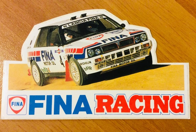 AUTOCOLLANT OLD STICKER FINA racing Lancia Delta HF Rallye MICHELIN ...