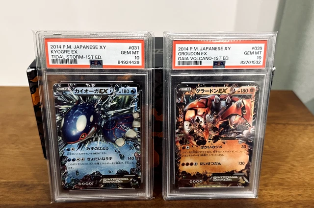 PSA 10 - Kyogre EX 031/070 XY5 Tidal Storm 1st Ed AND Groudon Ed EUR 167,48 - PicClick IT