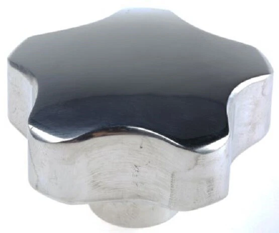 RS PRO ALUMINIUM KNOB 50mm Multiple Lobes M10x25mm Threaded Hole Mount ...