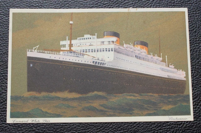 CUNARD WHITE STAR Line Mv Britannic Issued Onboard Unused Postcard 1950 ...
