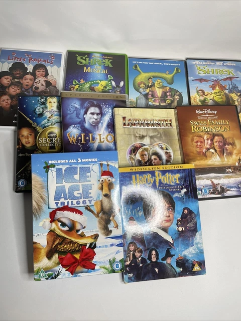 KIDS/FAMILY DVDS BUNDLE - x 10 DVDs / Ice Age, Harry Potter, Shrek ...