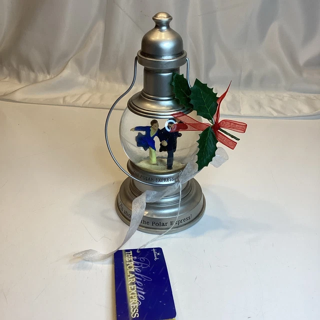THE POLAR EXPRESS Lantern Snow Globe "All Aboard the Polar Express ...