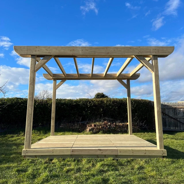 WOODEN PERGOLA &TORO& Self-Assembly Kit Chunky Freestanding £1,130.00 ...